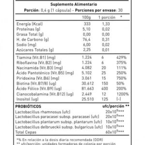 probiotico 60 billones complex b 30 cap (nup) - Ecoasis